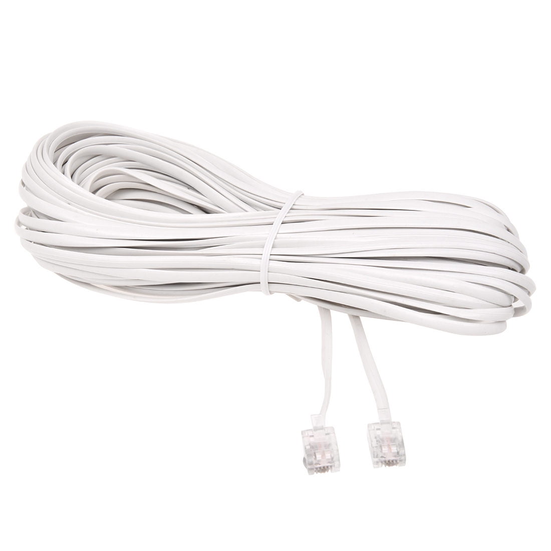 White Male 6P2C RJ11 Plug Telephone Fax Modem Line Cable, 14M for ...