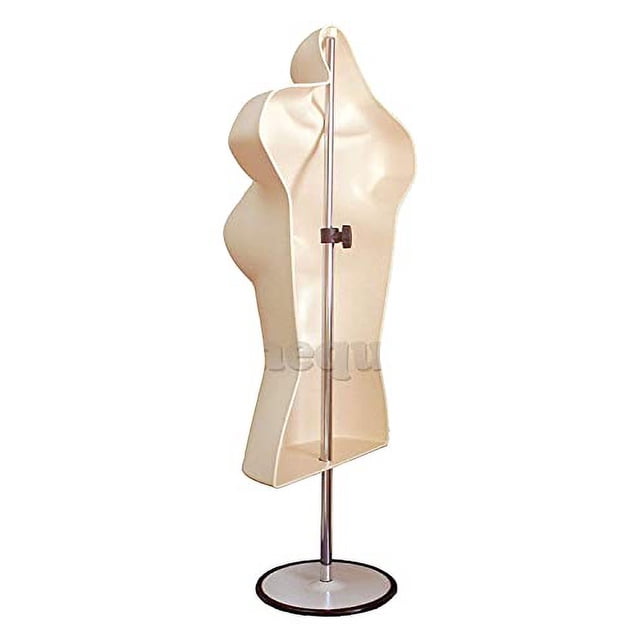 White Male & Female Hollow Back Mannequin Torso Set w/ Stands with ...