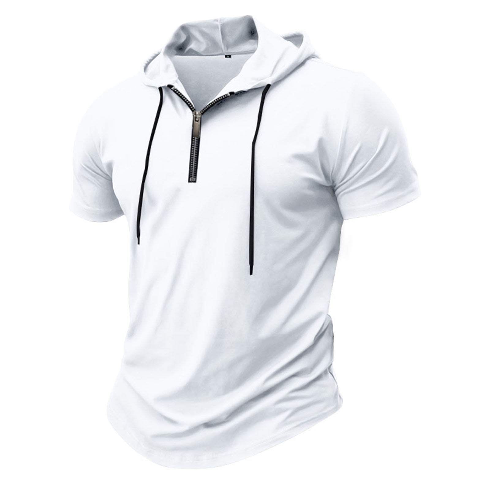 White Man Workout Gym Lounge Running Short Sleeve Hoods Coats for Mens ...