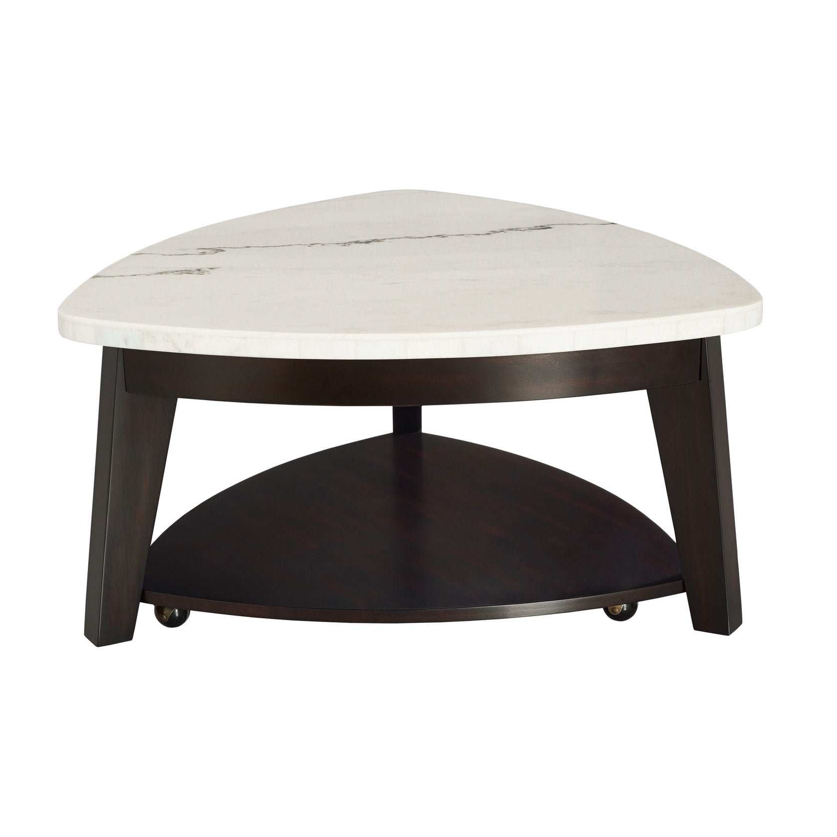 White Marble Cocktail Table with Hardwood / Useful in Living Areas ...