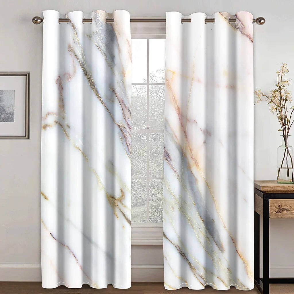 White Marble Curtain For Living Room Bedroom Kitchen Chiffon Window ...