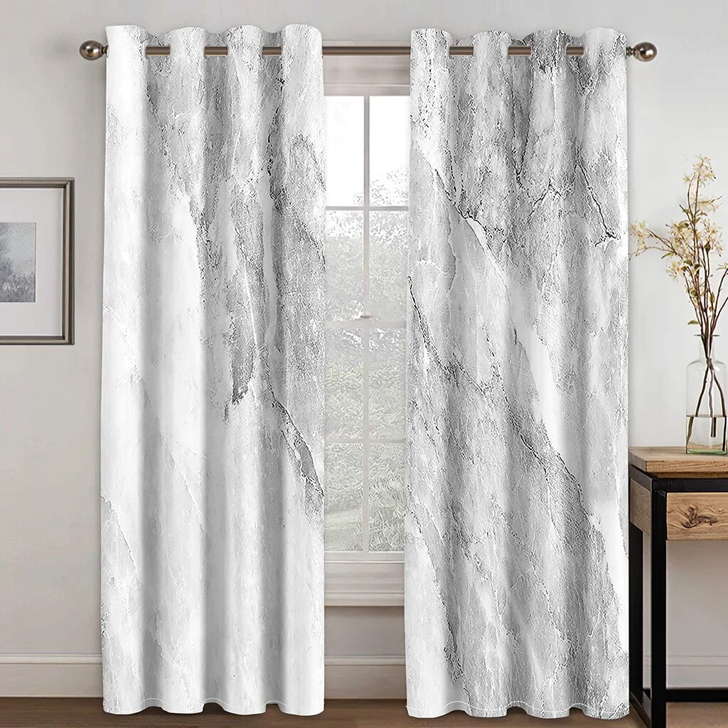 White Marble Curtain For Living Room Bedroom Kitchen Chiffon Window ...