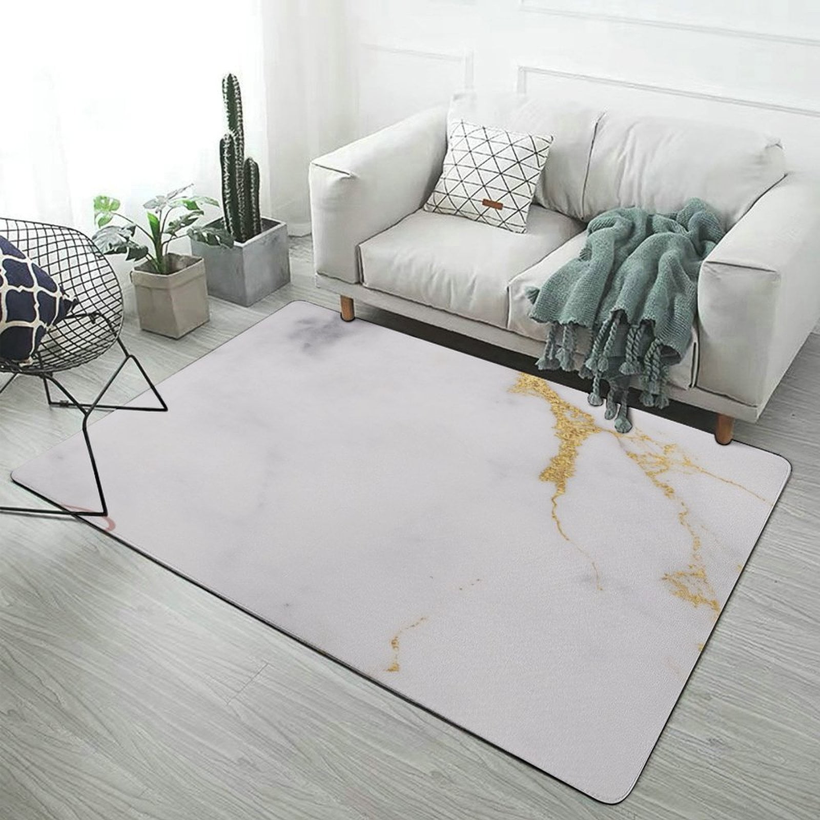 White Marble Gold Vein Texture Carpet for Home Decoration Rugs Soft ...