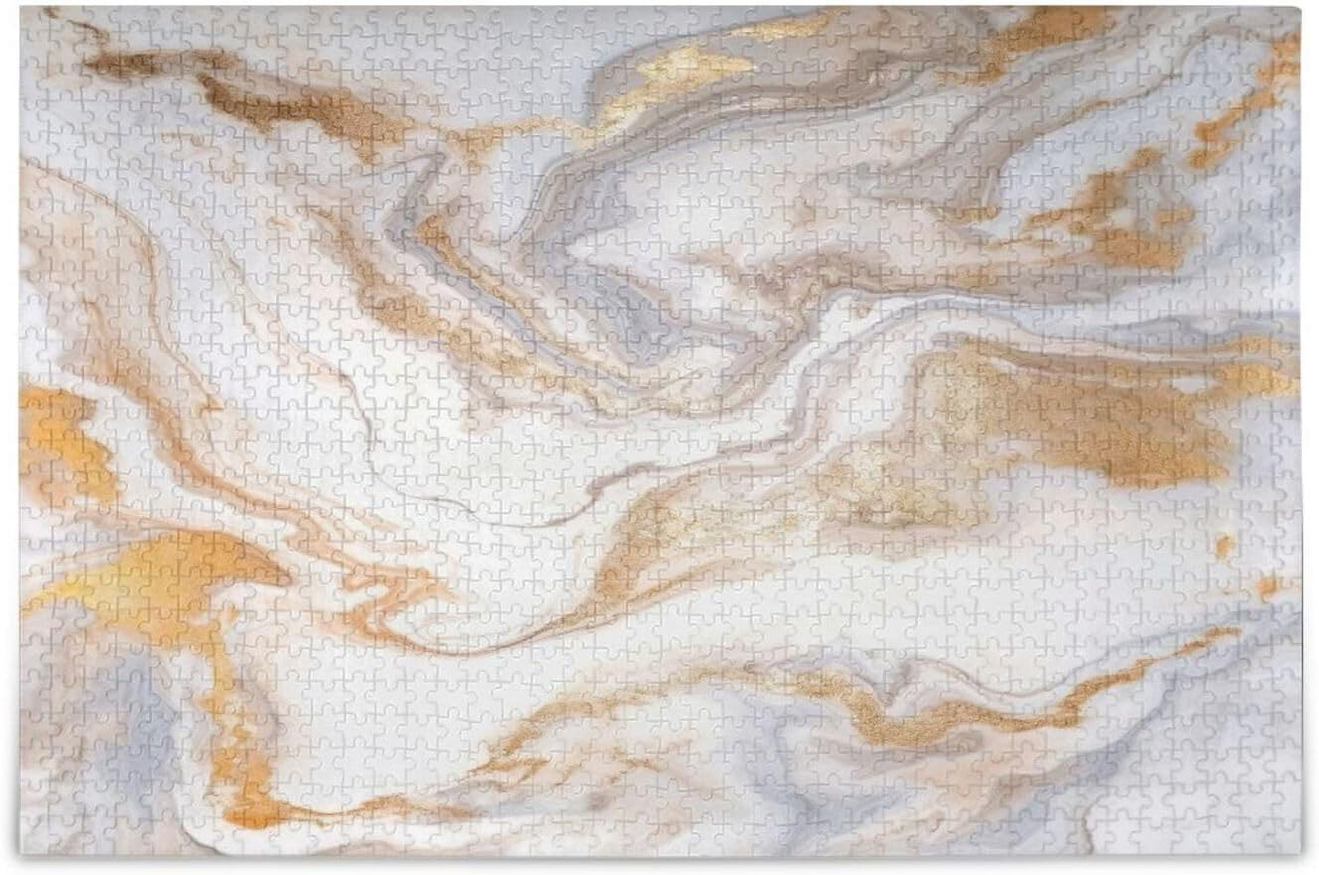 White Marble Jigsaw Puzzles for Adults 1000 Pieces, Die-Cut Puzzle ...