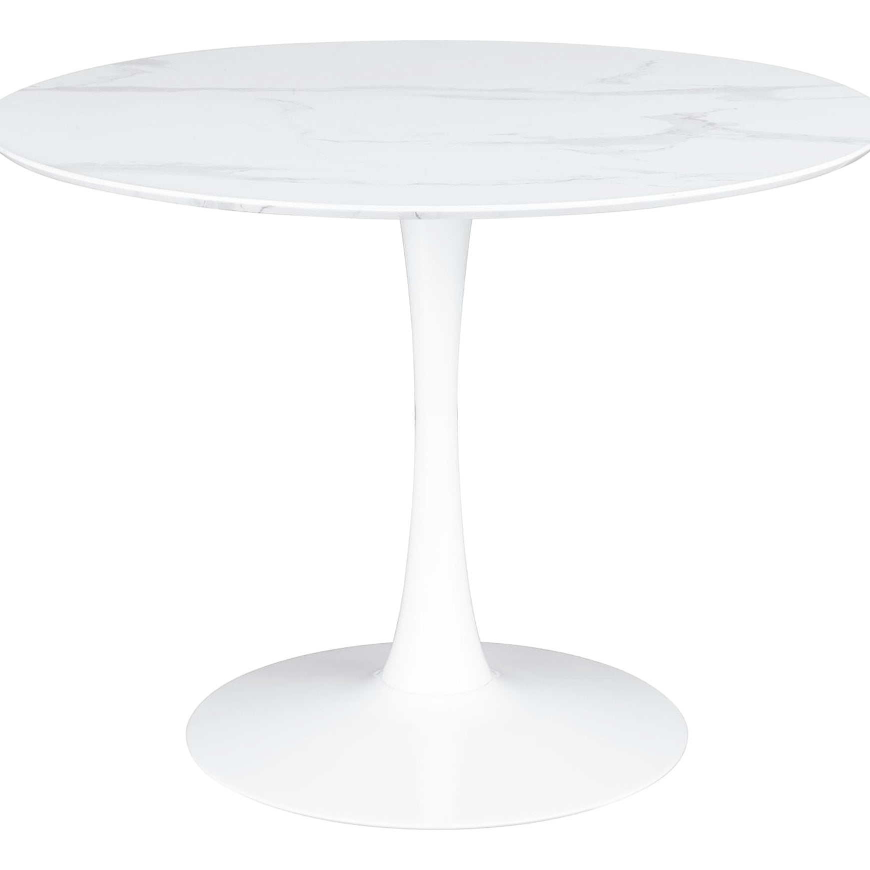 White Marble-Look Dining Table+Modern Pedestal Base"-"Daily Dining ...