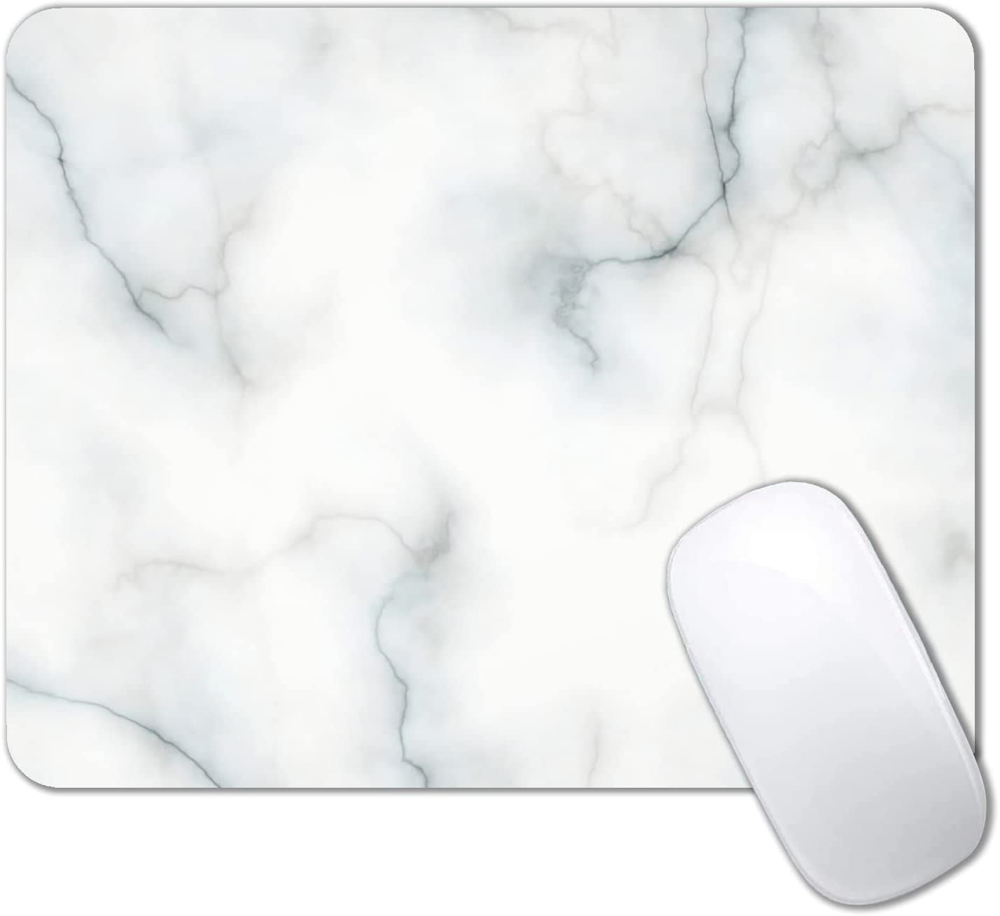 White Marble Mouse Pad, Waterproof Non-Slip Rubber Base Office Mousepad ...