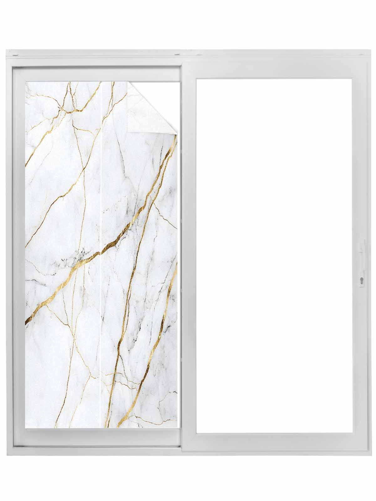 White Marble Pattern Window Privacy Film Stained Glass Window Film ...