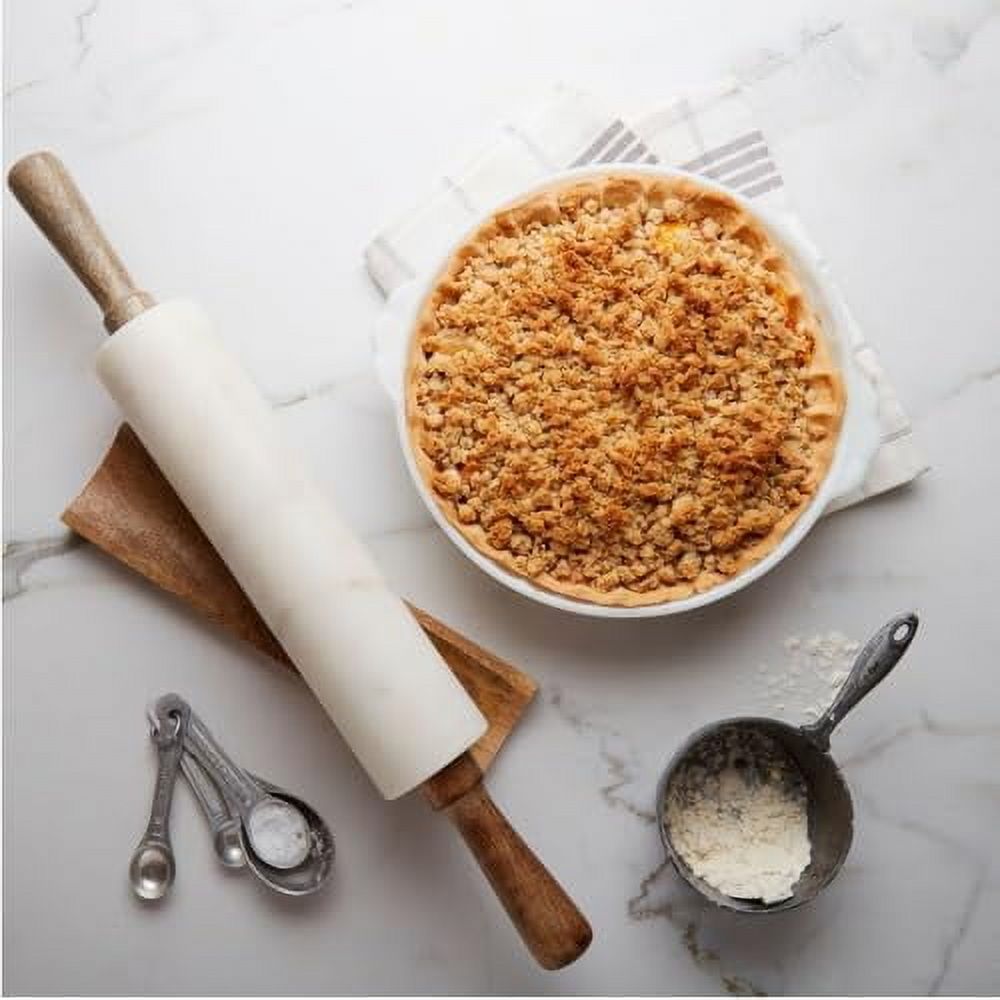 White Marble Rolling Pin with Wood Base - Walmart.com