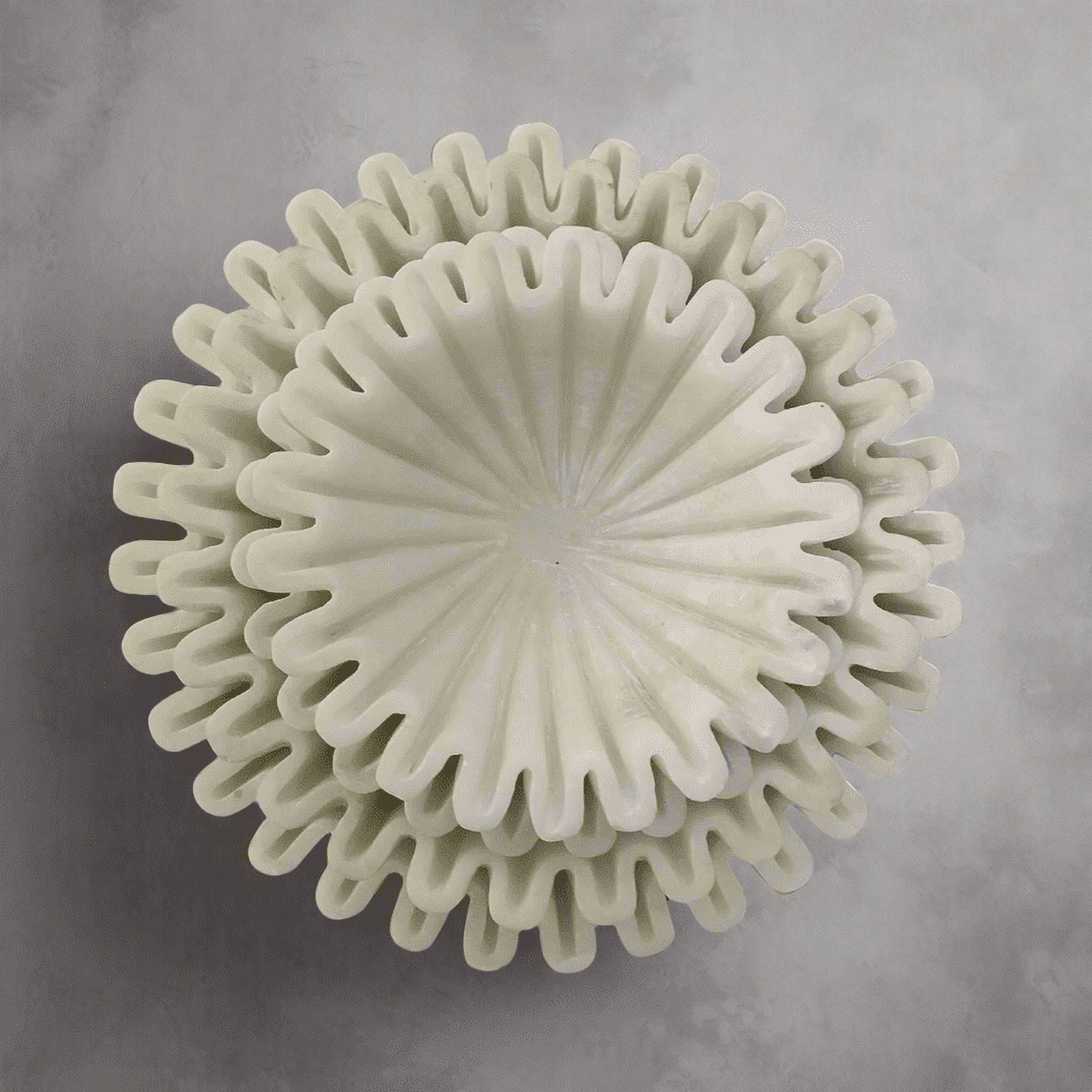 White Marble Ruffle Bowl 7" - Walmart.com