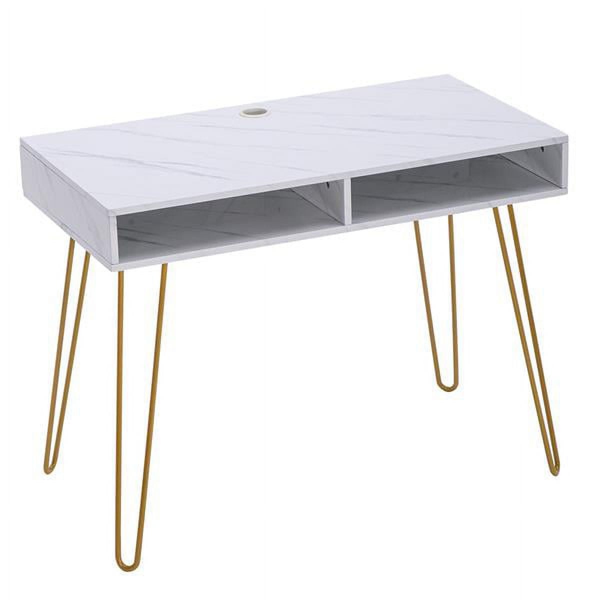 White Marble Top Computer Desk with Iron Frame - Walmart.com