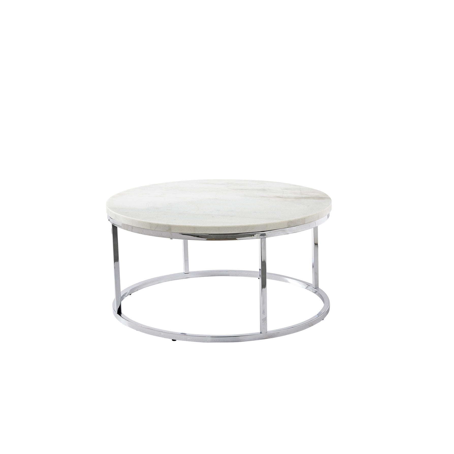 White Marble and Chrome Round Table | Leveling for Uneven Floors ...