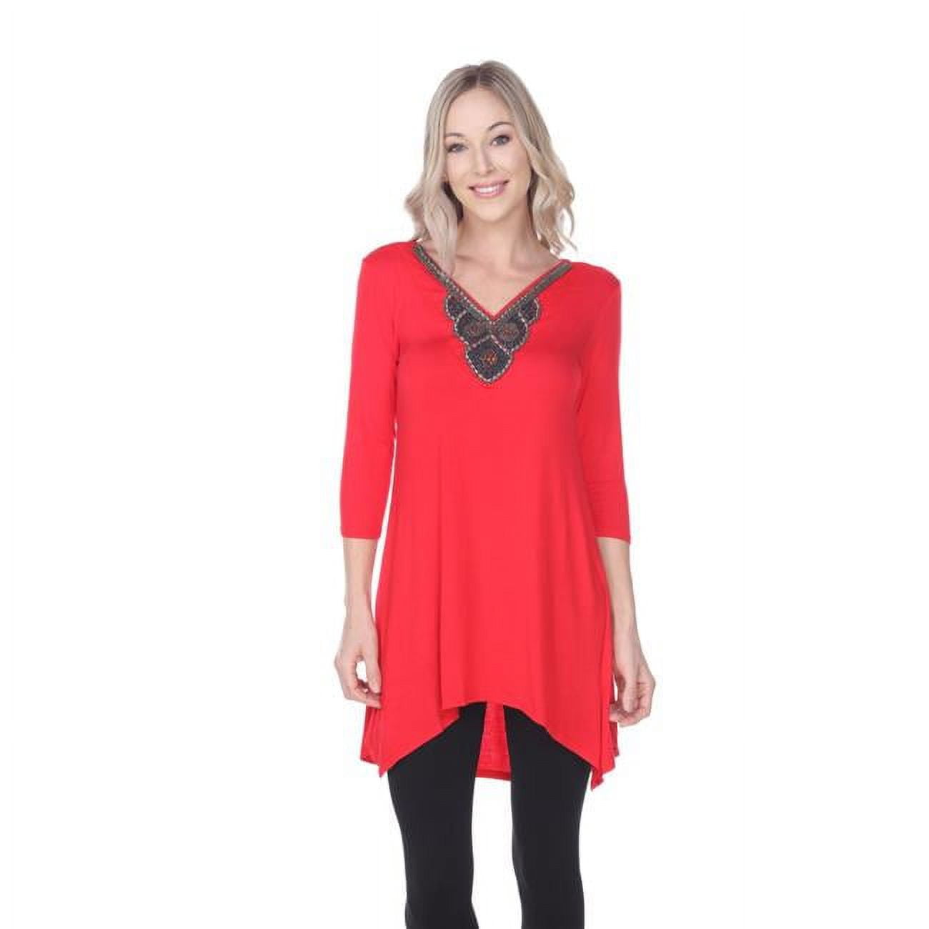 White Mark 1291-07-XL Women Luna Top & Tunic - Red, Extra Large ...