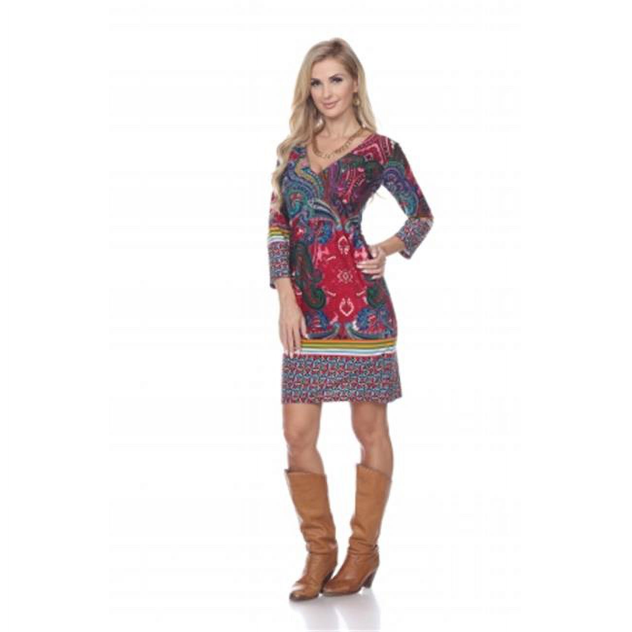 White Mark Universal 805-03-S Womens Vivian Dress - Pink - Small ...