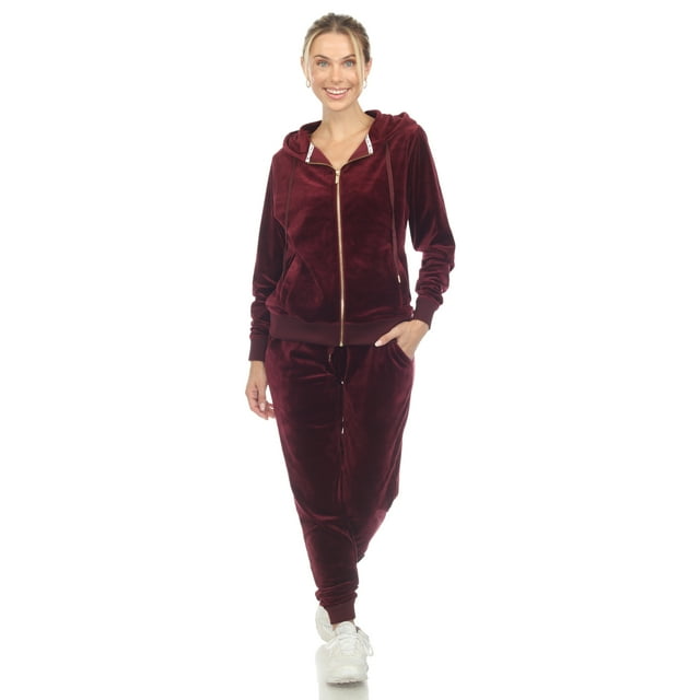 White Mark Women's 2 Piece Velour Tracksuit Set - Walmart.com