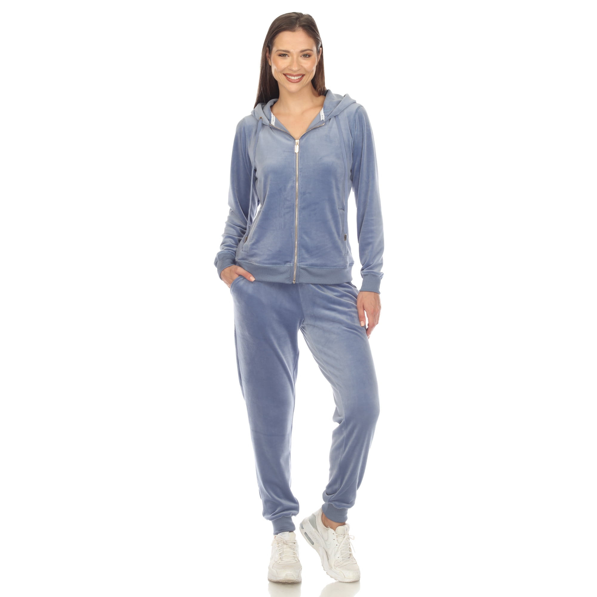 White Mark Women's 2 Piece Velour Tracksuit Set - Walmart.com