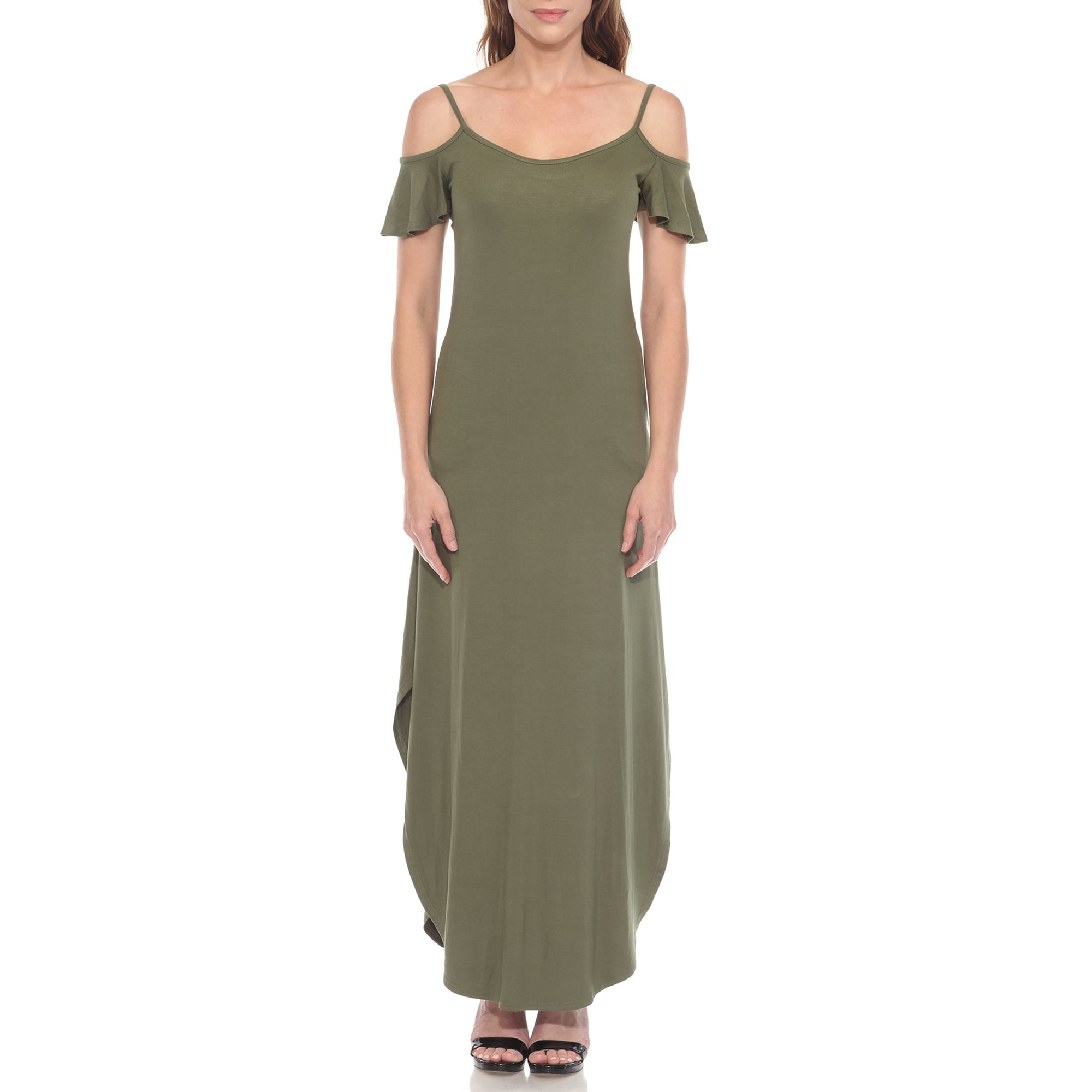 White Mark Women's Cold Shoulder Maxi Sundress, Sizes S-XL - Walmart ...