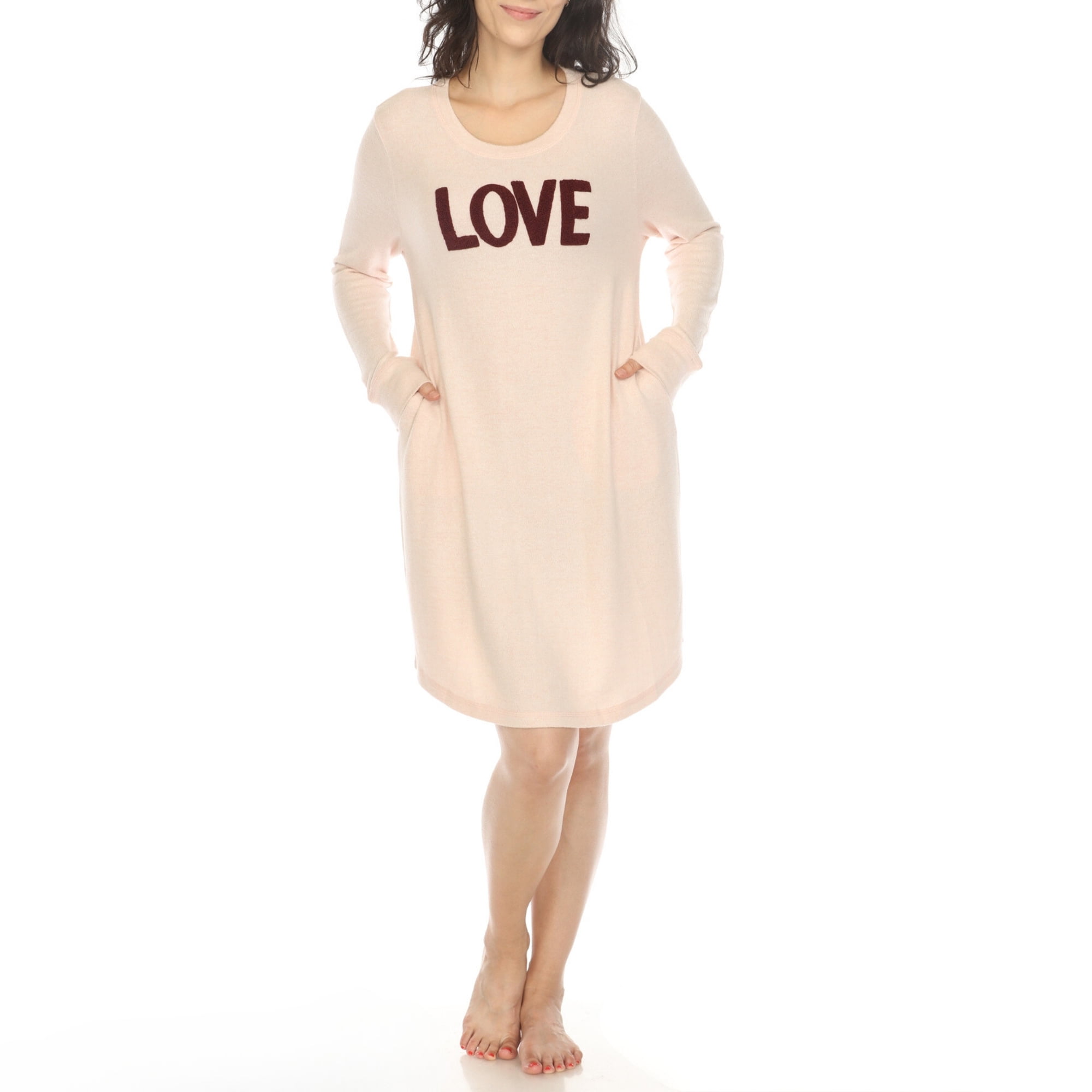 White Mark Women's Long Sleeve Sleepshirt - Walmart.com