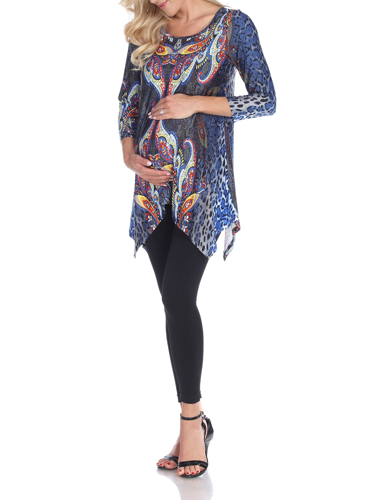White Mark Women's Maternity Arlene Tunic Top - Walmart.com