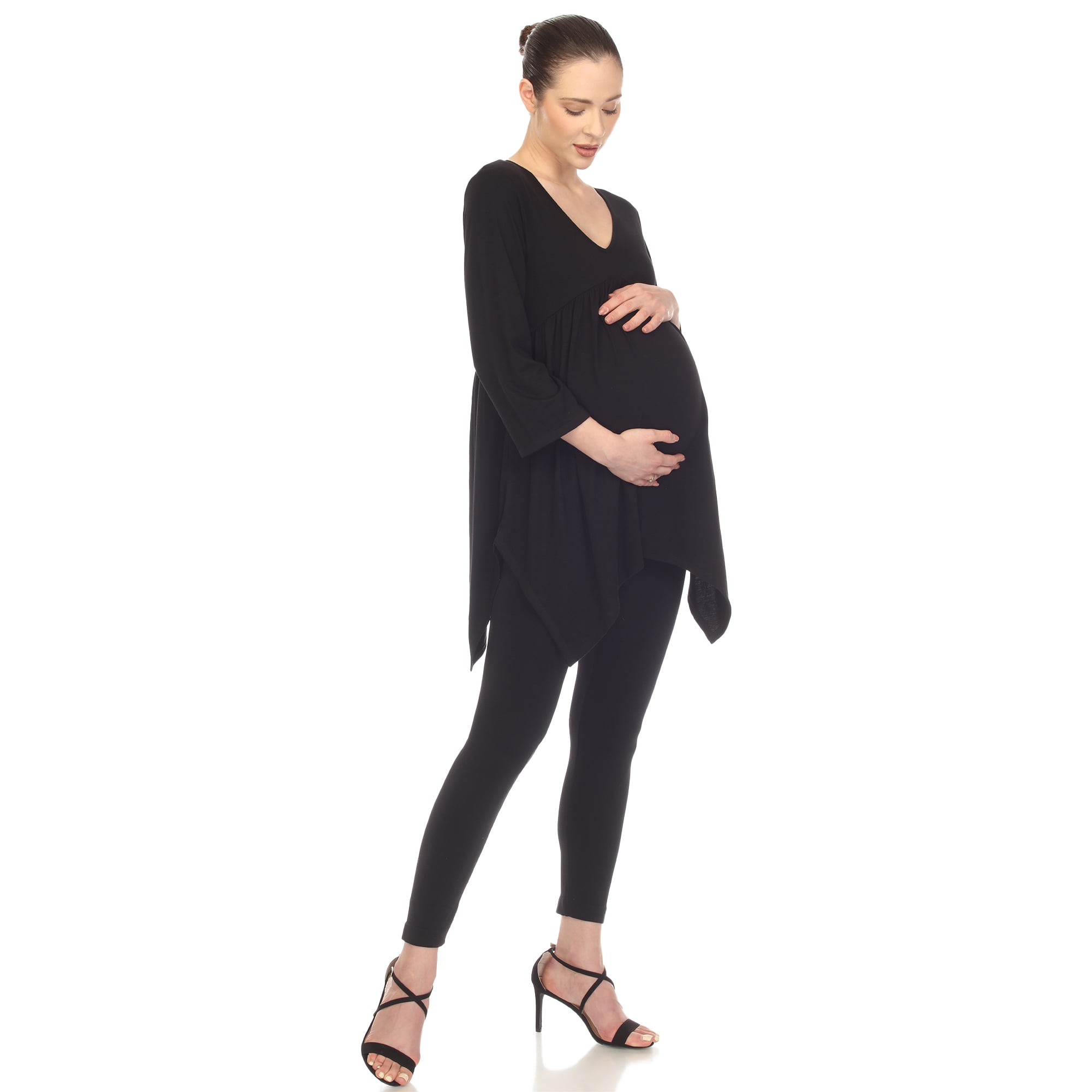 White Mark Women's Maternity Empire Waist V-Neck Tunic Top - Walmart.com