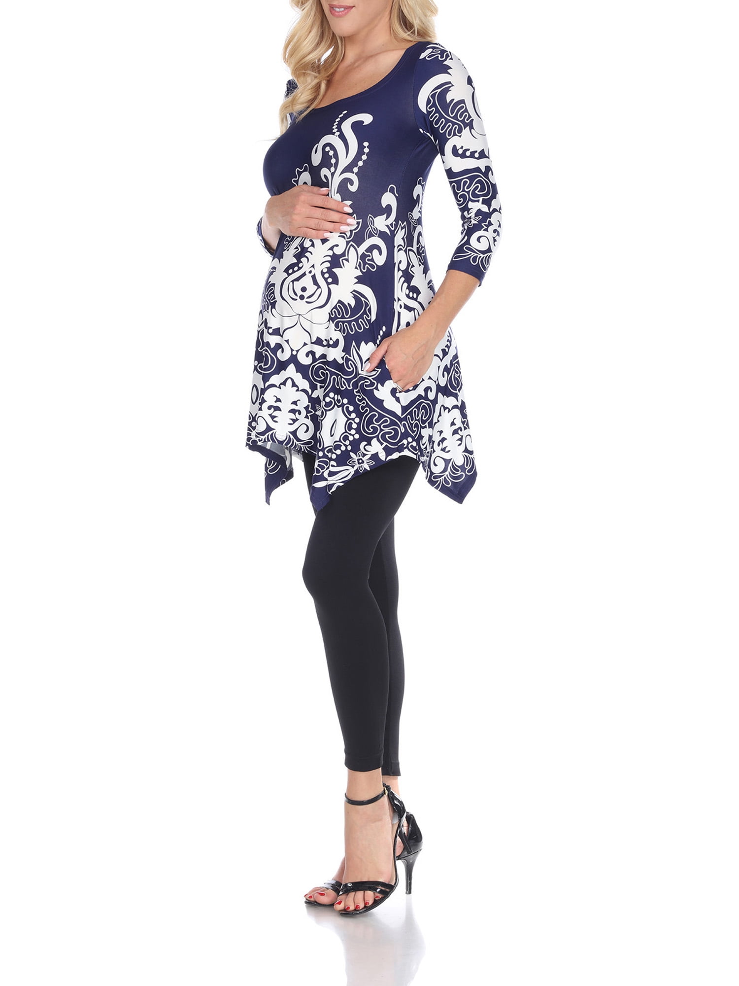 White Mark Women's Maternity Ganette Tunic Top - Walmart.com