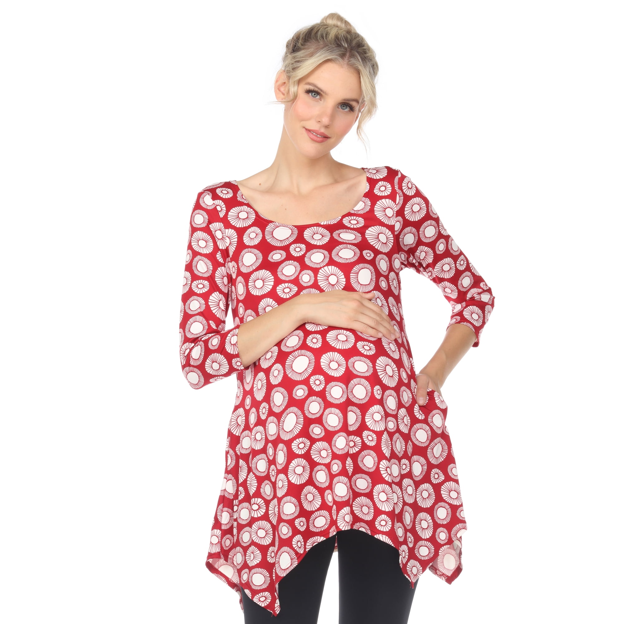 White Mark Women's Maternity Geometric Circle Tunic Top - Walmart.com
