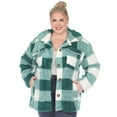 White Mark Women's Plaid Sherpa Shacket Jacket - Walmart.com