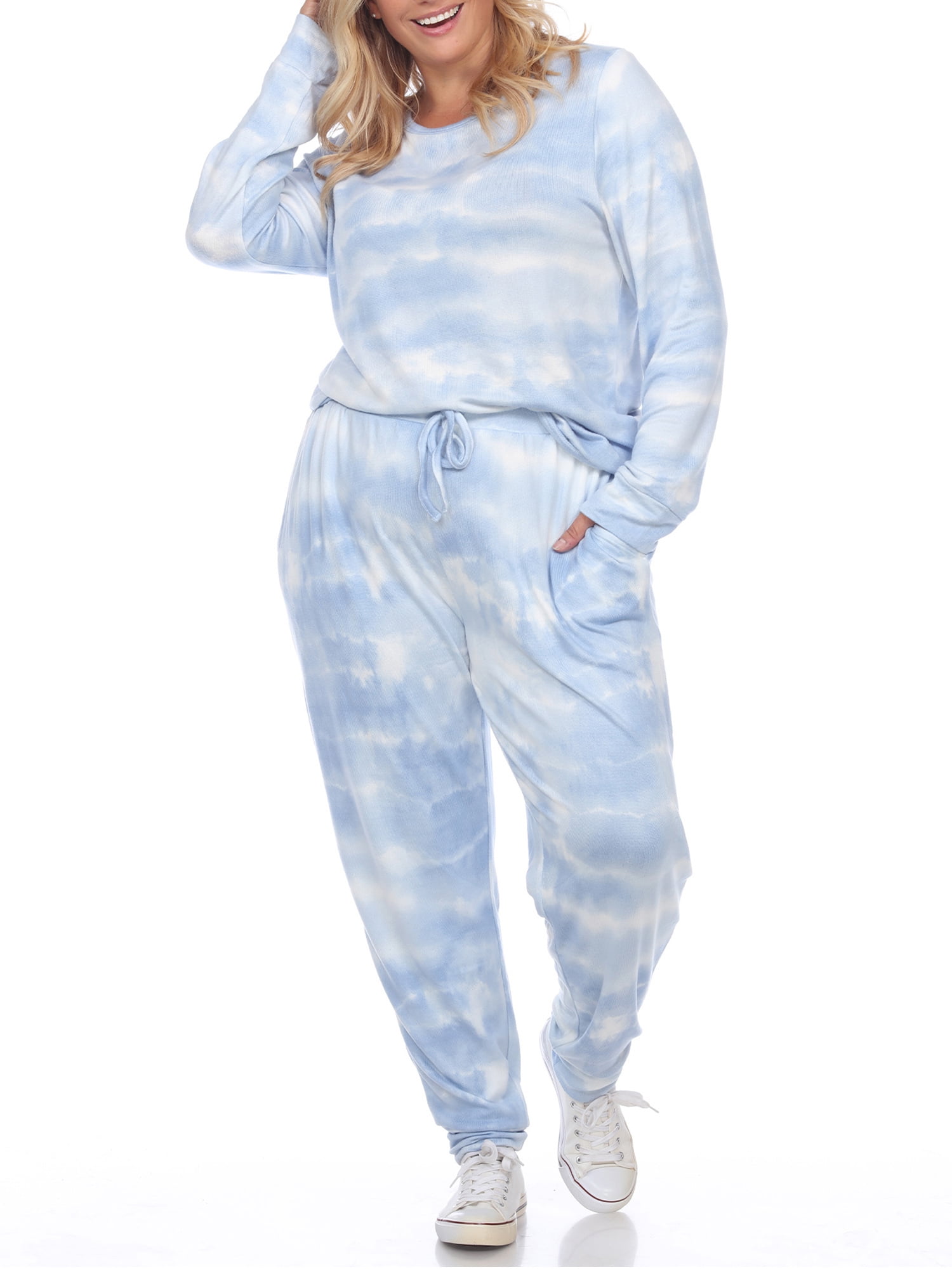 White Mark Women's Plus Size 2 Piece Lounge Set - Walmart.com