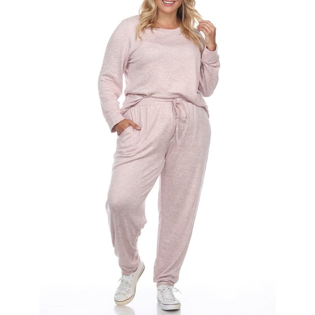 White Mark Women's Plus Size 2 Piece Lounge Set - Walmart.com