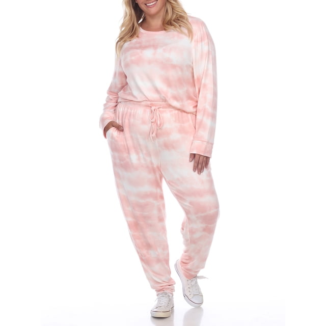 White Mark Women's Plus Size 2 Piece Lounge Set - Walmart.com