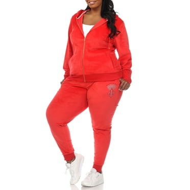 PS2121-08-2X Plus Size Velour Tracksuit Set, Green - 2X - 2 Piece - Walmart.com