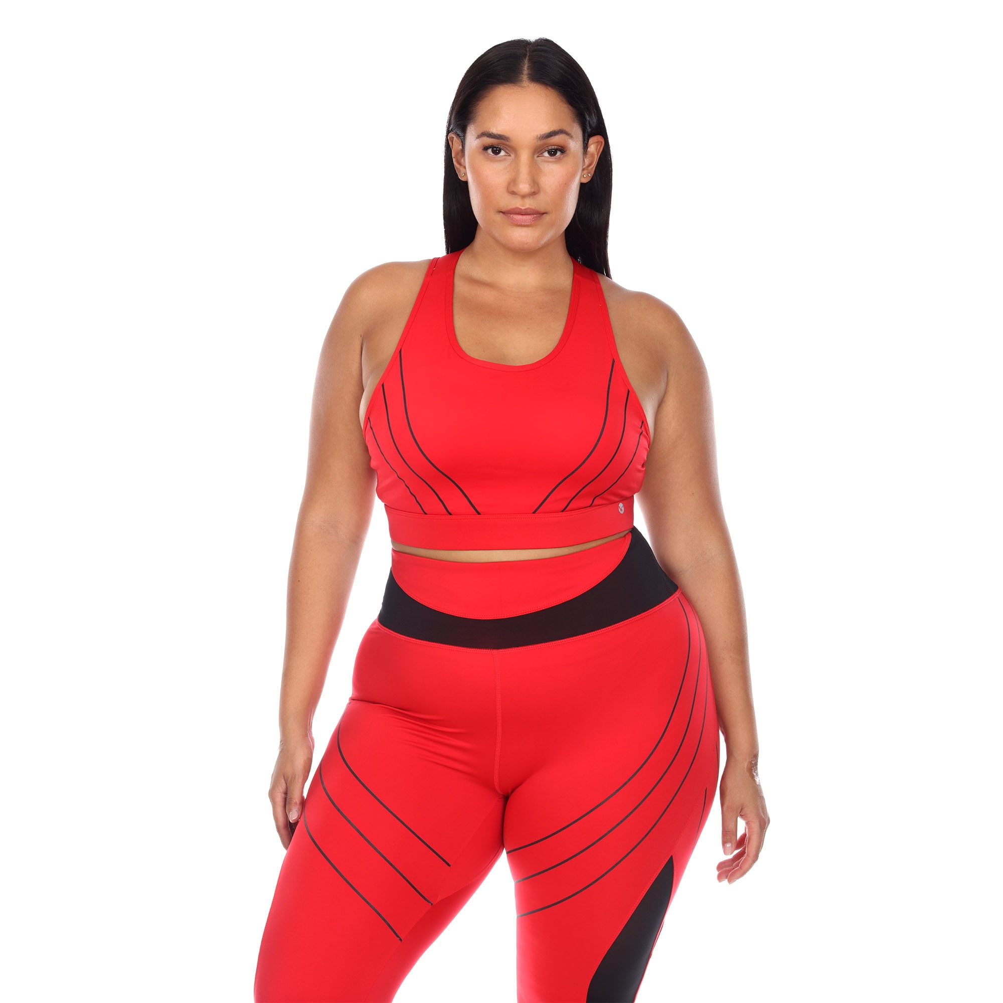 White Mark Women's Plus Size Cut Out Back Mesh Sports Bra - Walmart.com