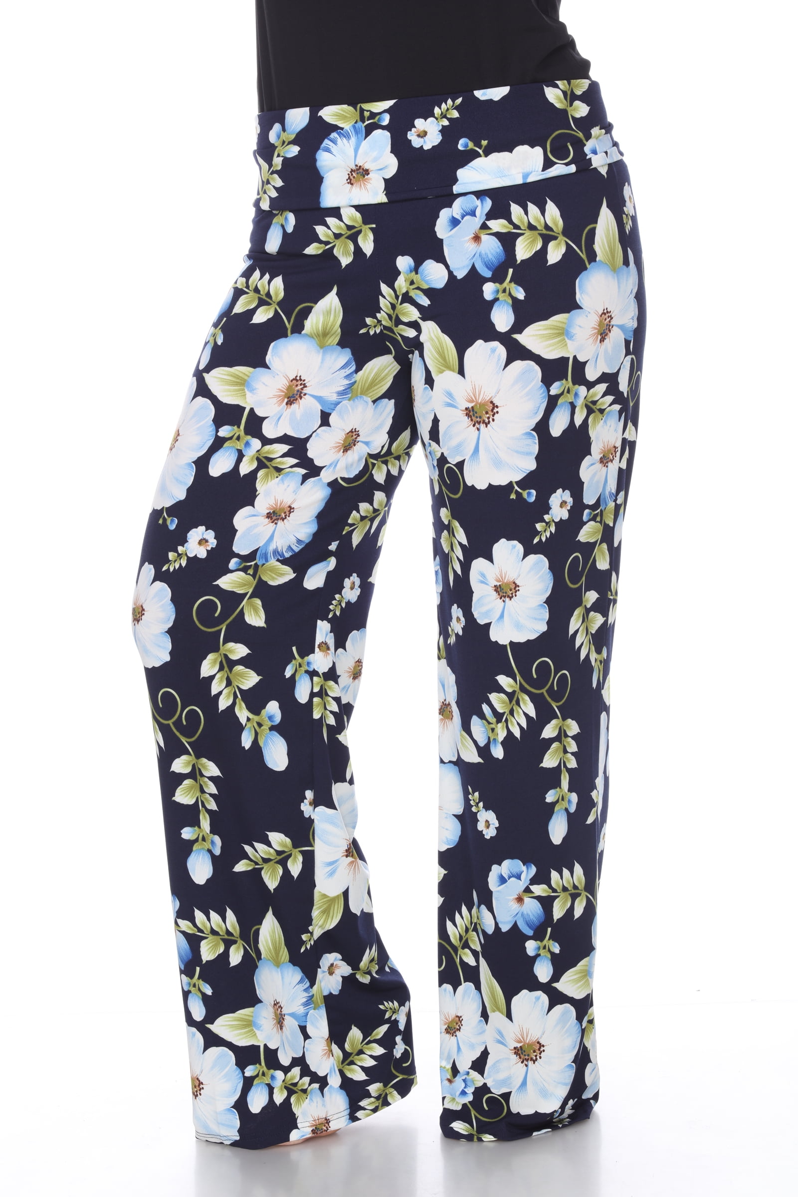 White Mark Women's Plus Size Hawaiian Flower Palazzo Pants - Walmart.com