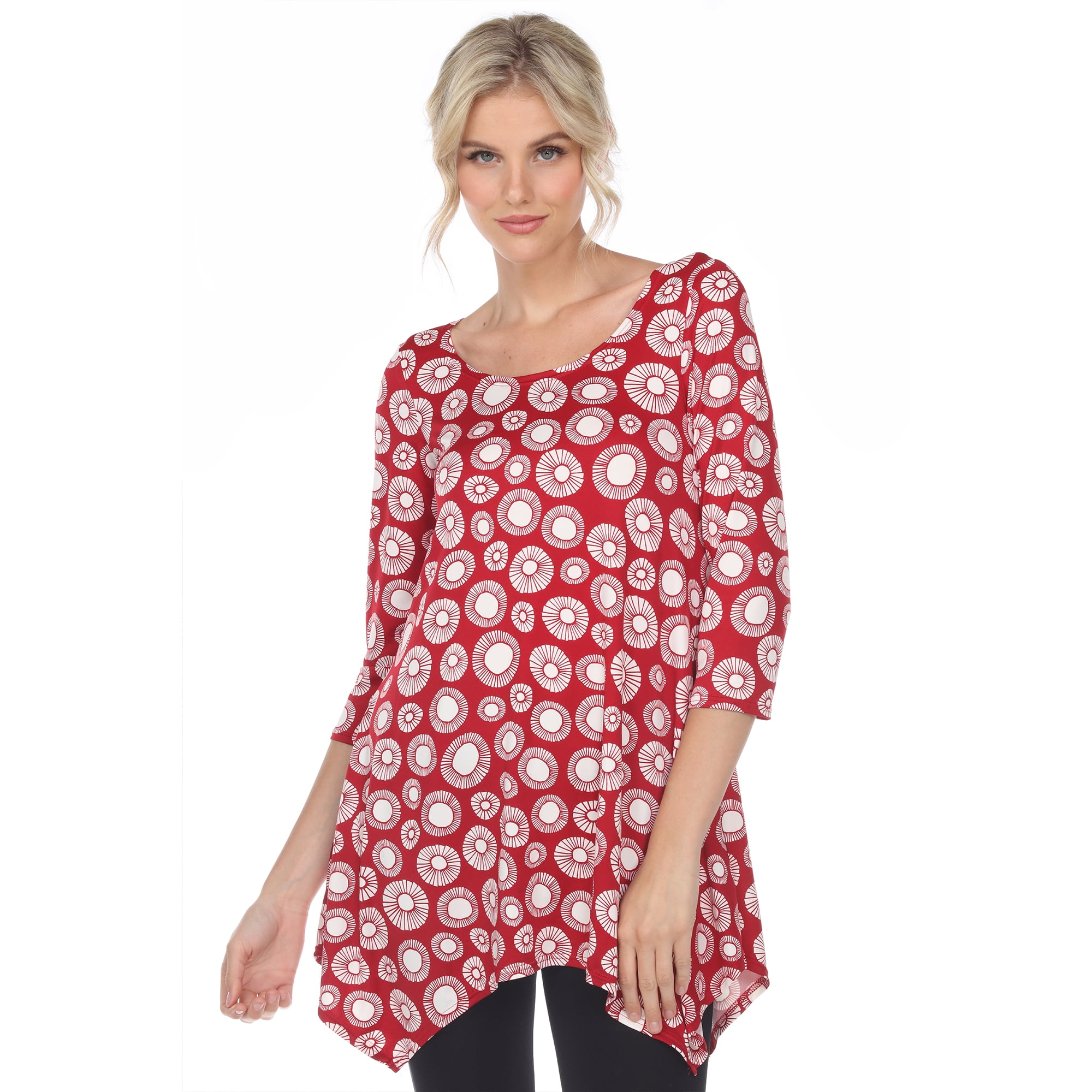 White Mark Women's Printed Geometric Circle Tunic Top - Walmart.com
