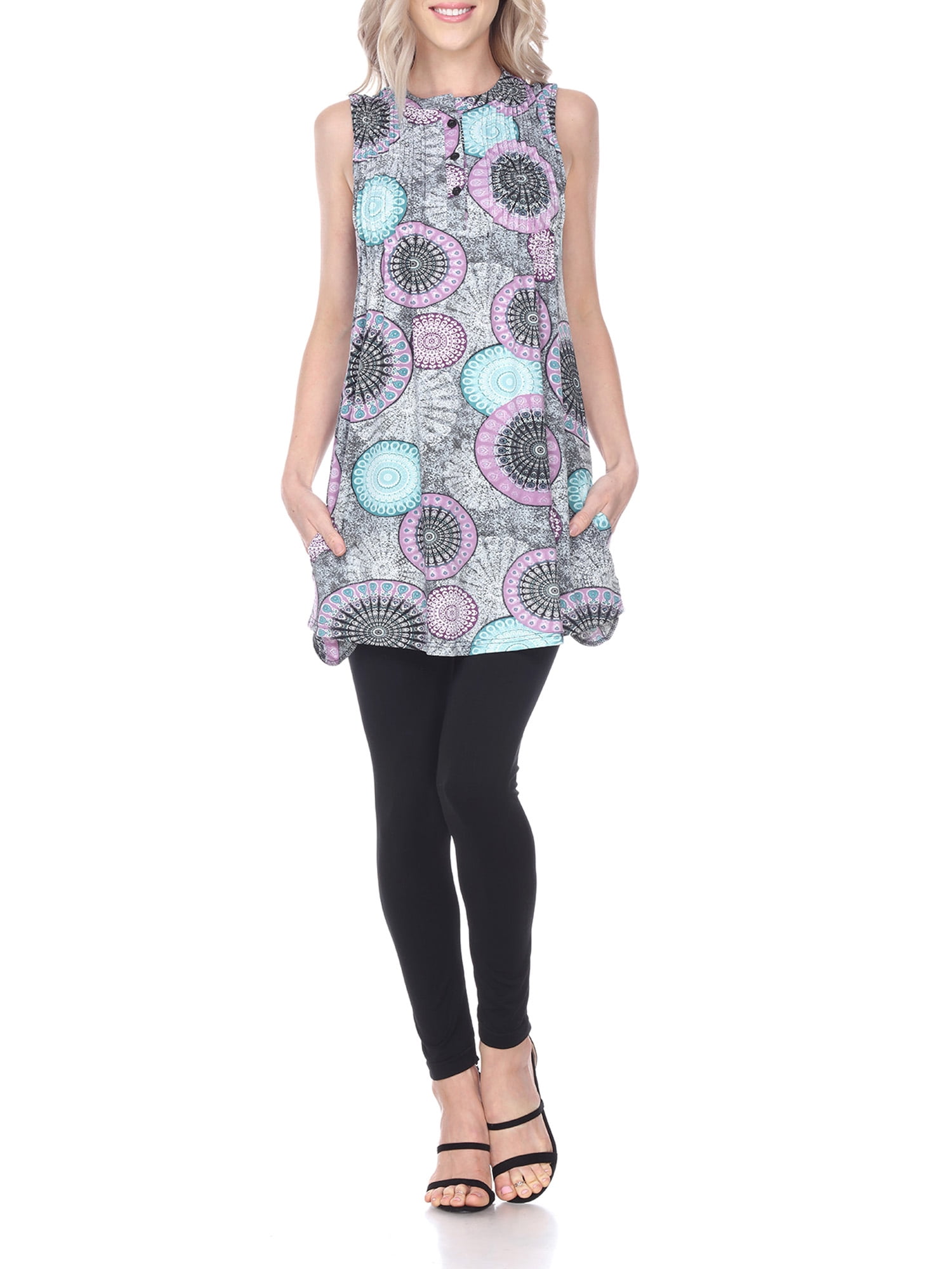 White Mark Women's Sleeveless Tunic Top - Walmart.com