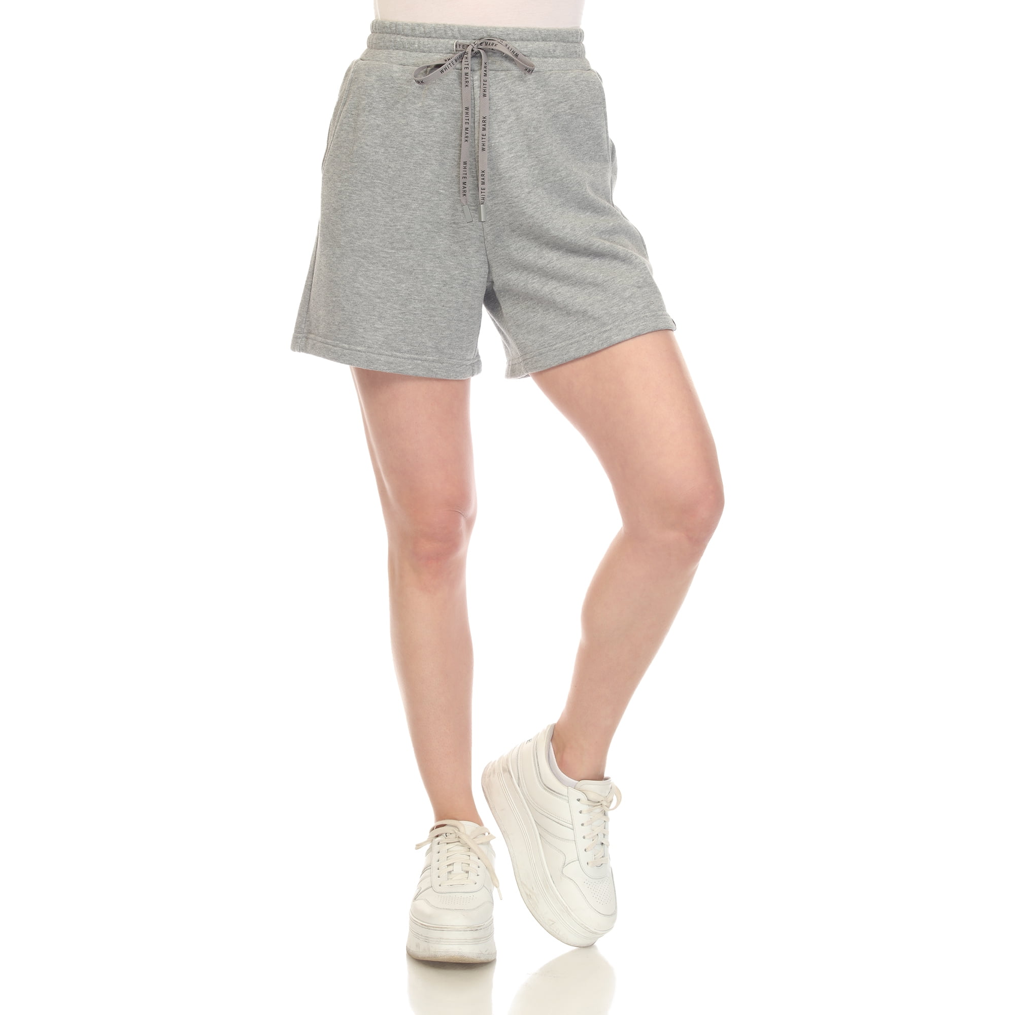 White Mark Women's Super Soft Drawstring Waistband Sweat Shorts ...