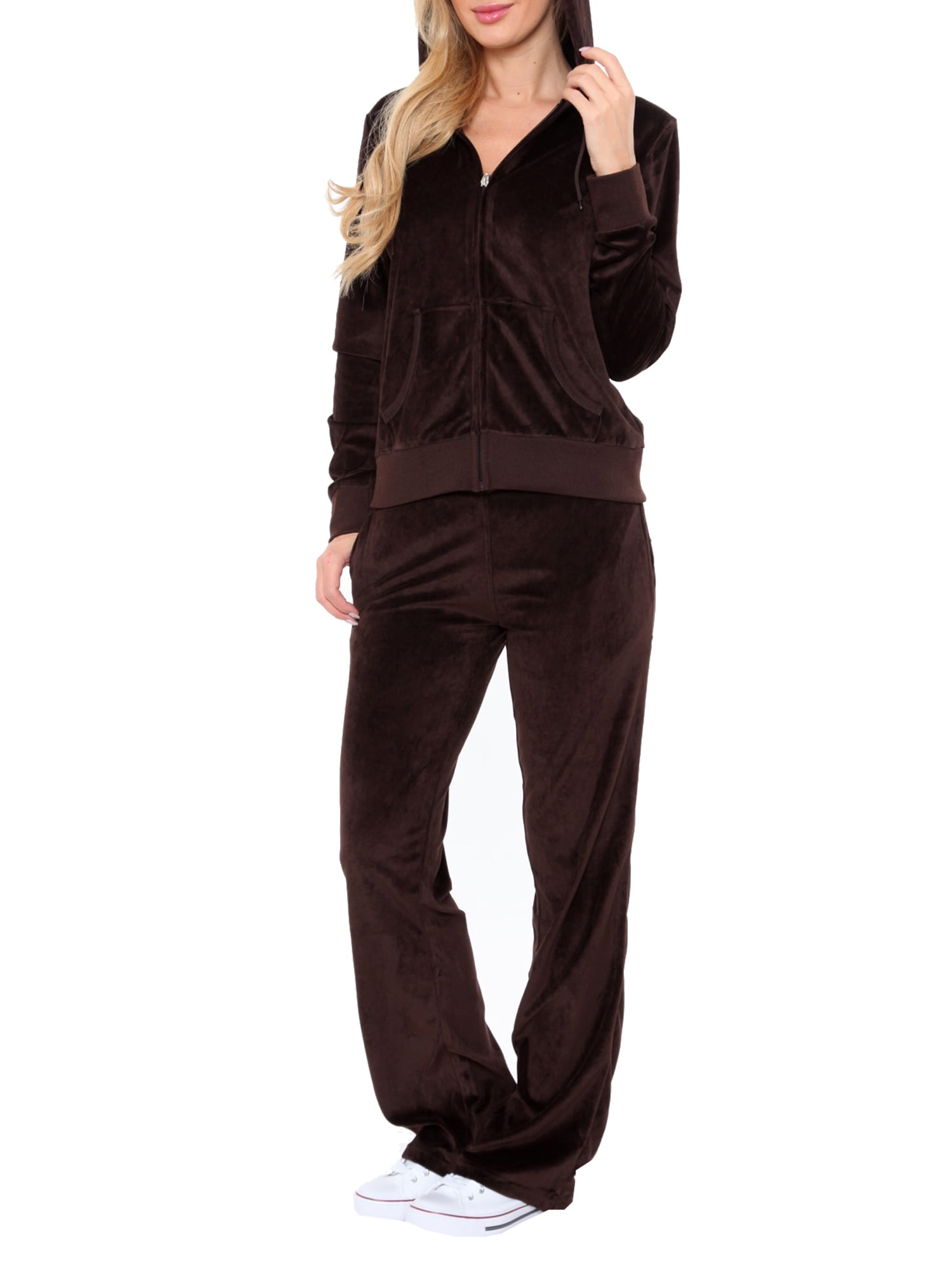 White Mark Women's Velour 2 Piece Set - Walmart.com