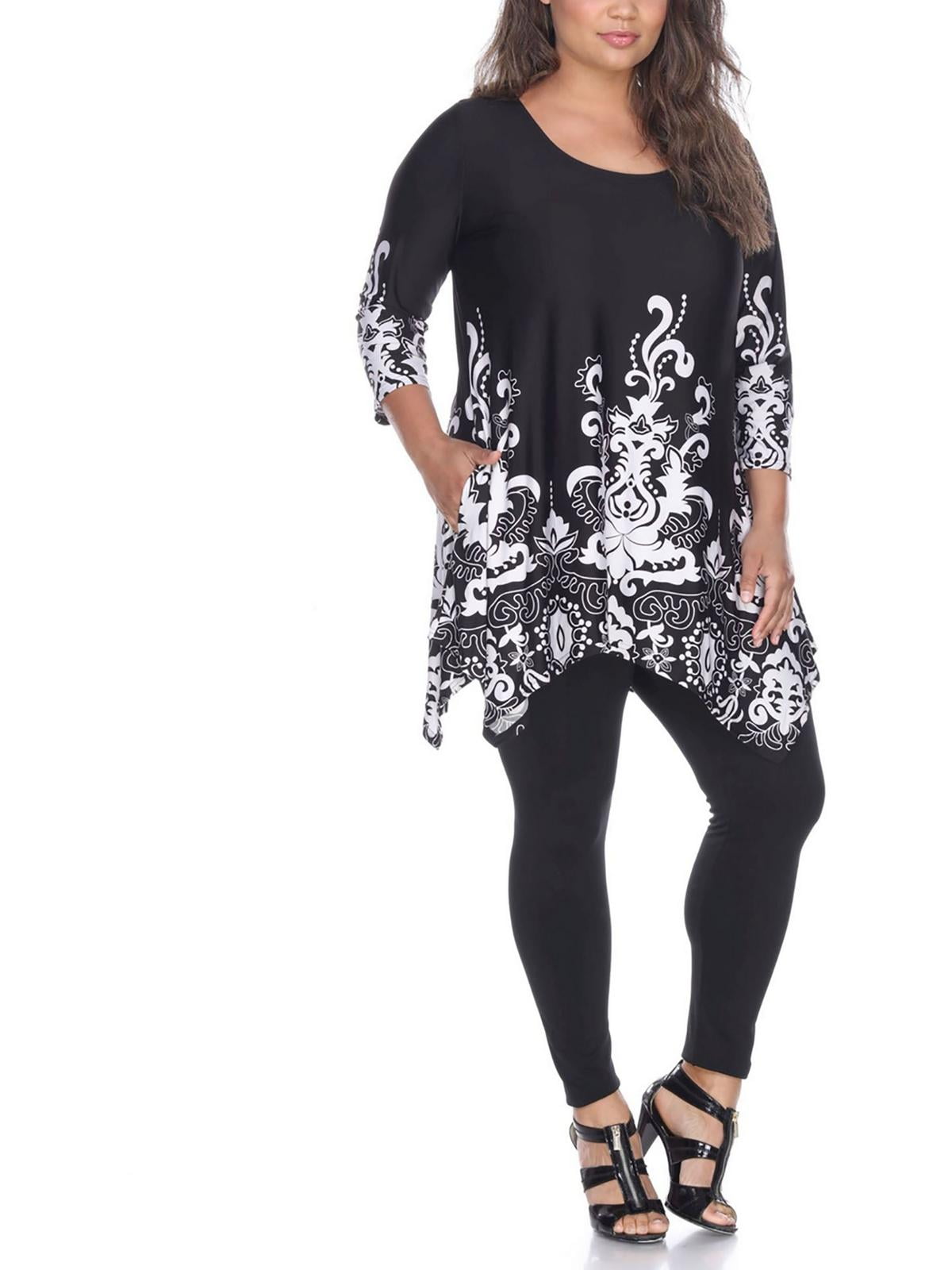 White Mark Womens Plus Sharkbite Hem Tunic Top - Walmart.com