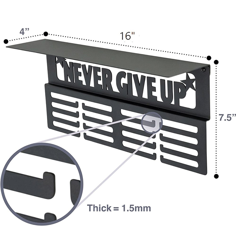 White Medal Hanger Display With Shelf - Easy Install Metal Award Rack ...