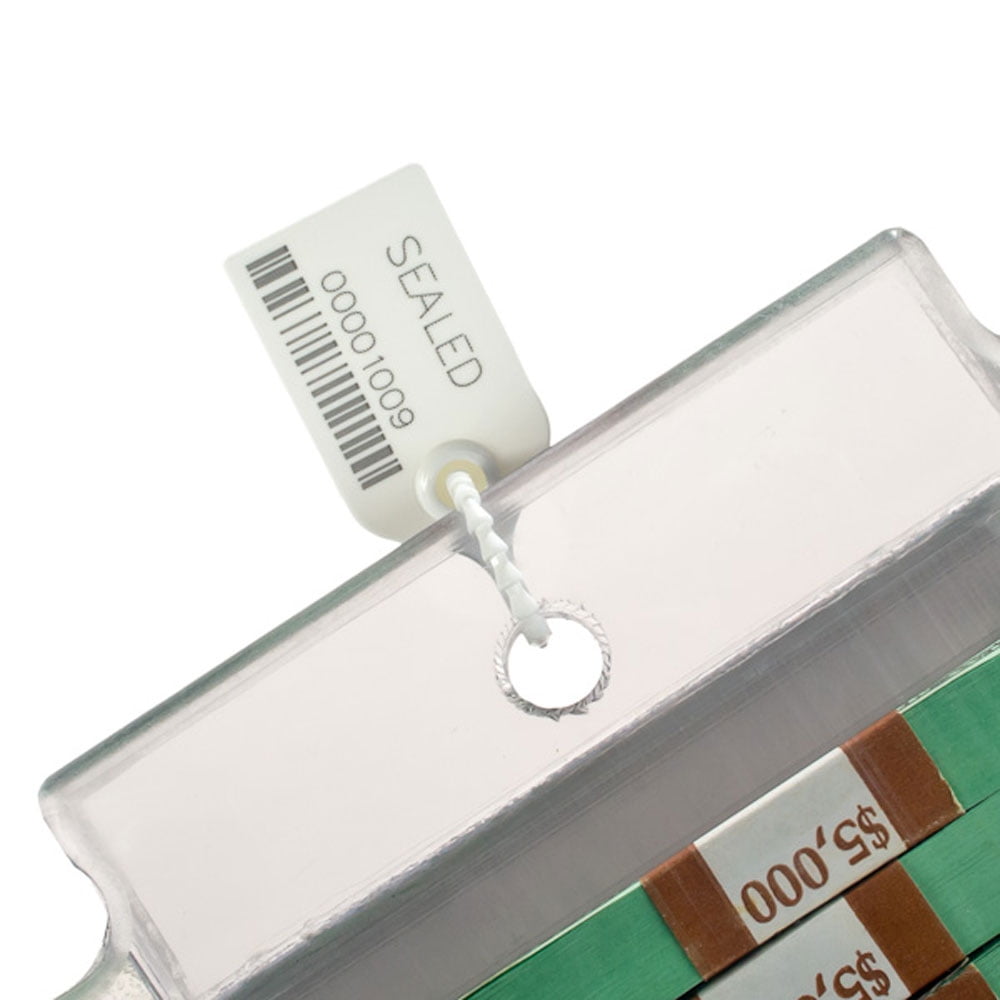White Medium Duty Security Seal with Barcode Breaking Strength of 25lbs ...
