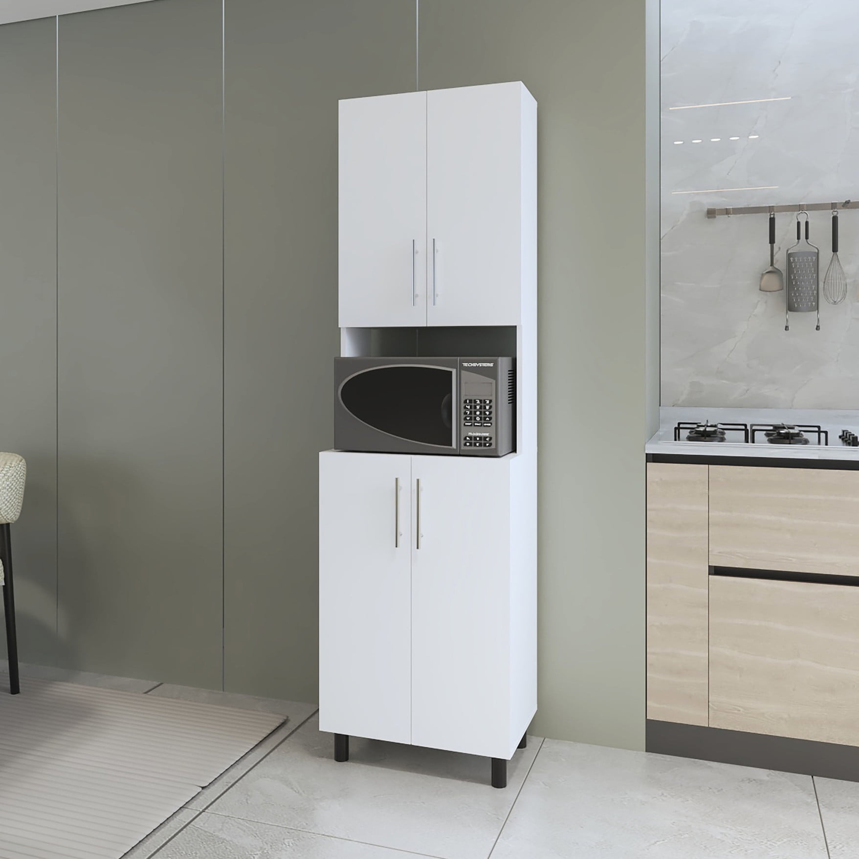 White Melamine Filler - Double Cabinet with Shelves - Kitchen ...