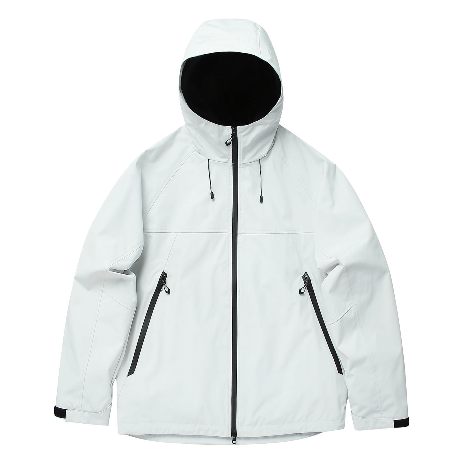 White Mens Long Sleeve Hoods Outfits for Man Spandex Sport Athletic ...