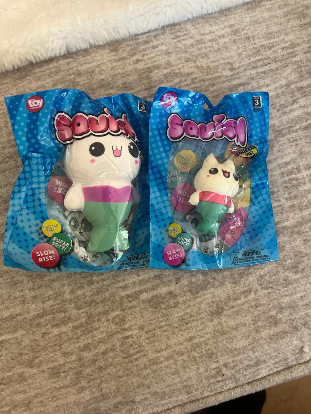 White Mermaid Cat Regular and Mini 2 Piece Set Squish Squishy New ...