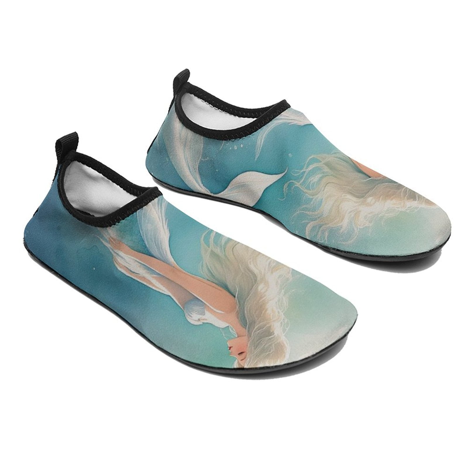 White Mermaid Water Shoes Beach Slip-on Shoes for Men Women Swim Pool ...