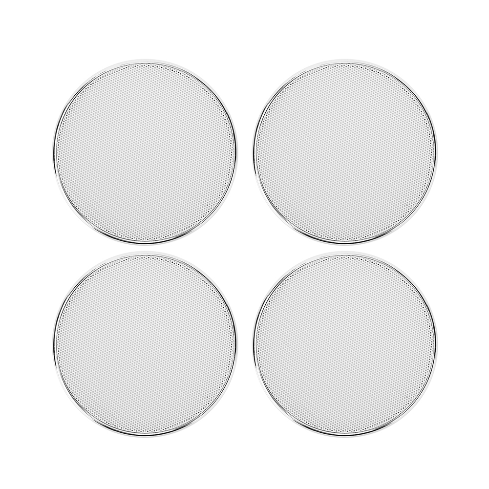 White Mesh 4-Inch Plastic Frame Car Audio Speaker Grill Guard Cover - 4 ...