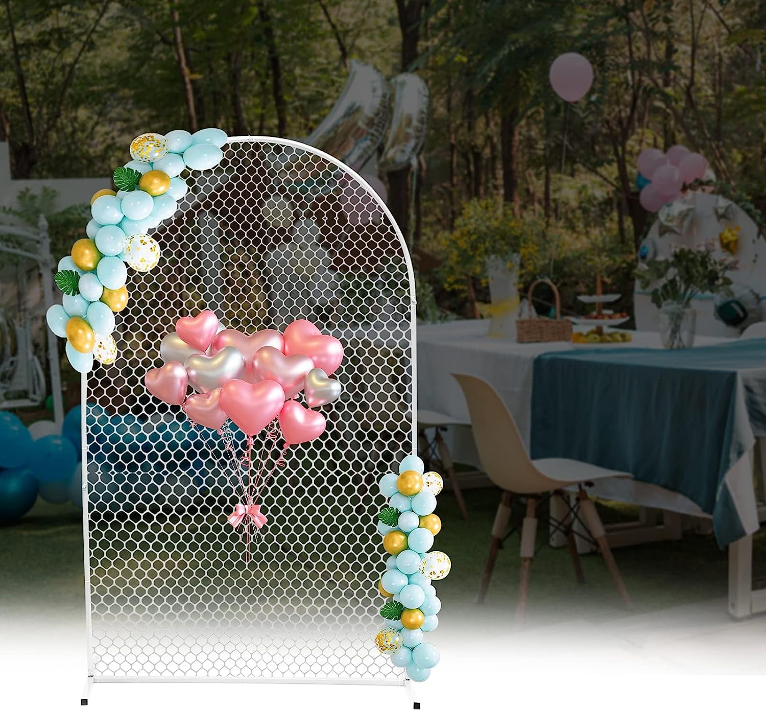 White Mesh Wall Stand Arch Backdrop Iron Wedding Event Party Props DIY ...