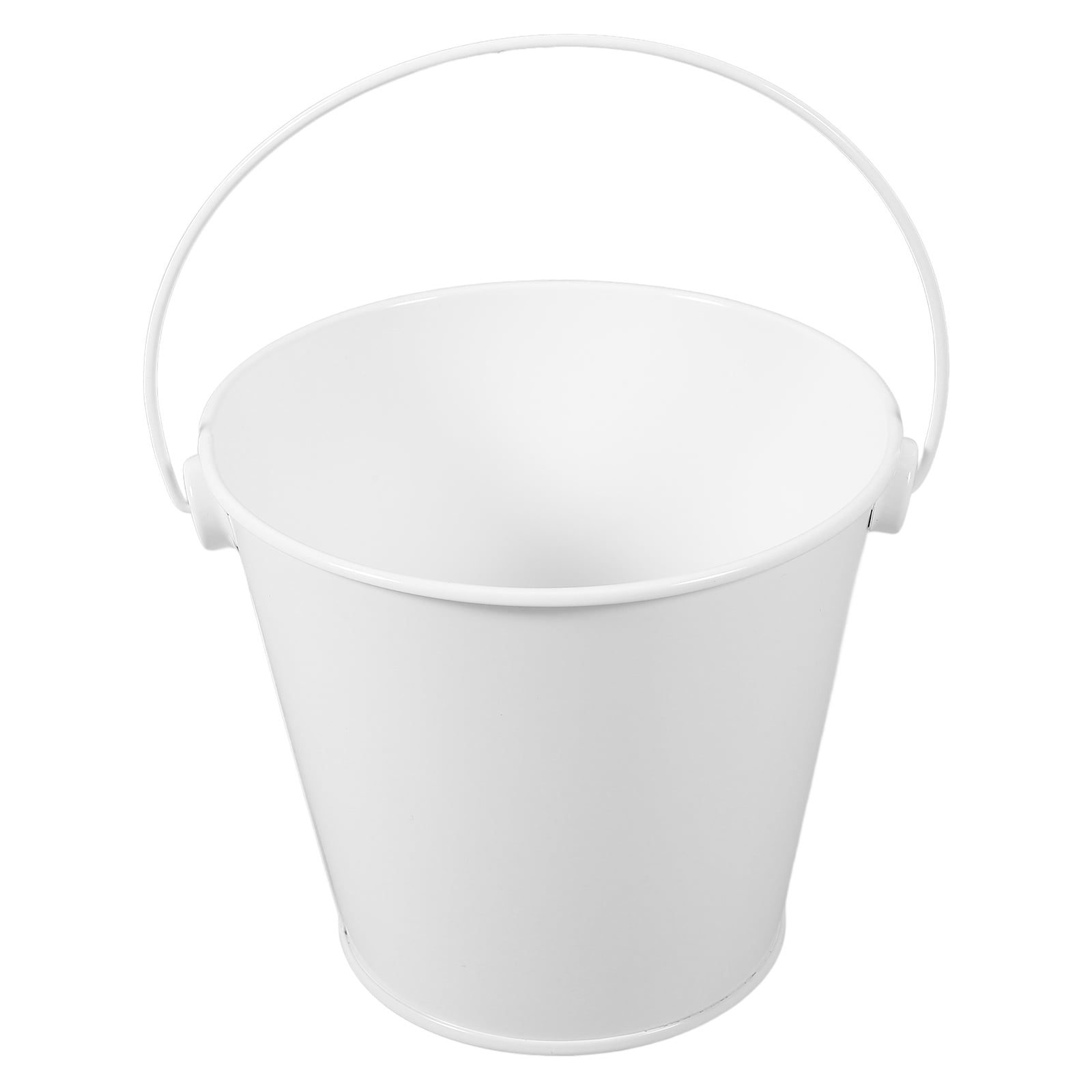 Small Metal Buckets with Handle White Tin Pails for Classroom Grease ...