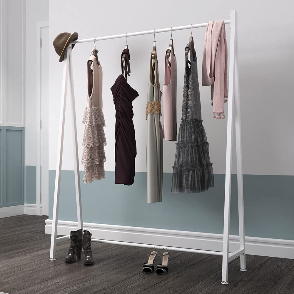 White Metal Clothes Racks Garment Rack, Modern White Clothing Rack Free ...