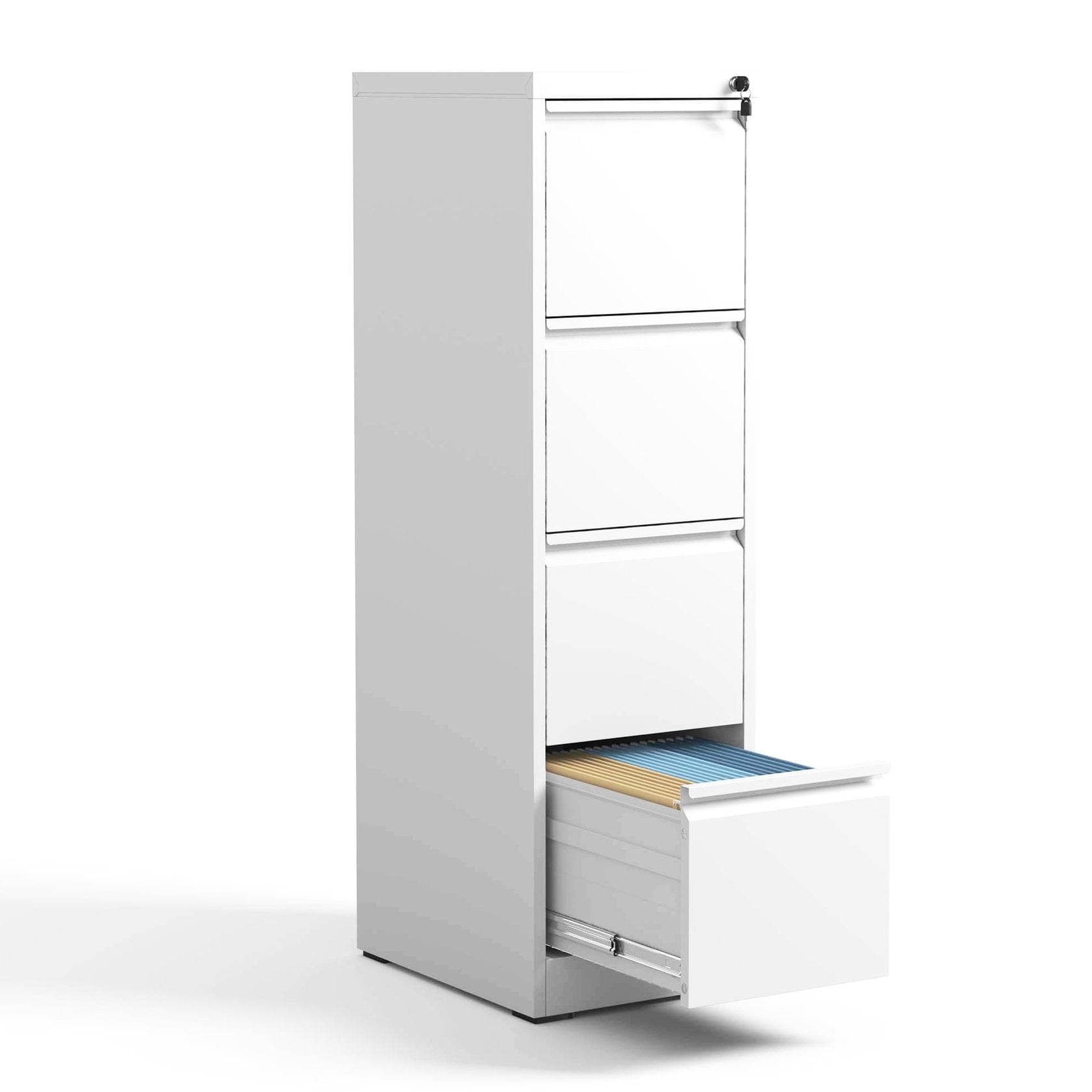 White Metal File Cabinet for Multiple Storage Types / Adaptable Office ...