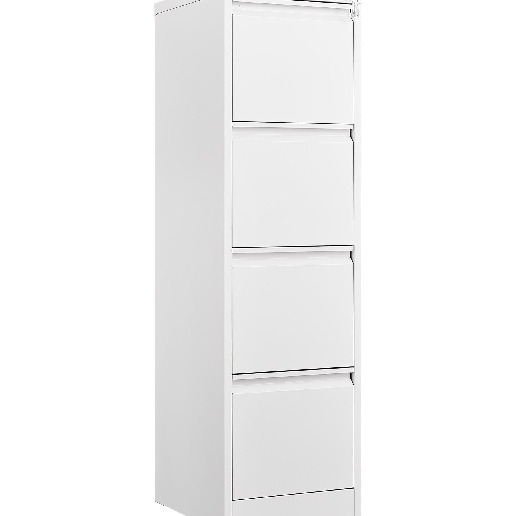 White Metal Filing Cabinet with 4 Drawers | Optimize Office File ...
