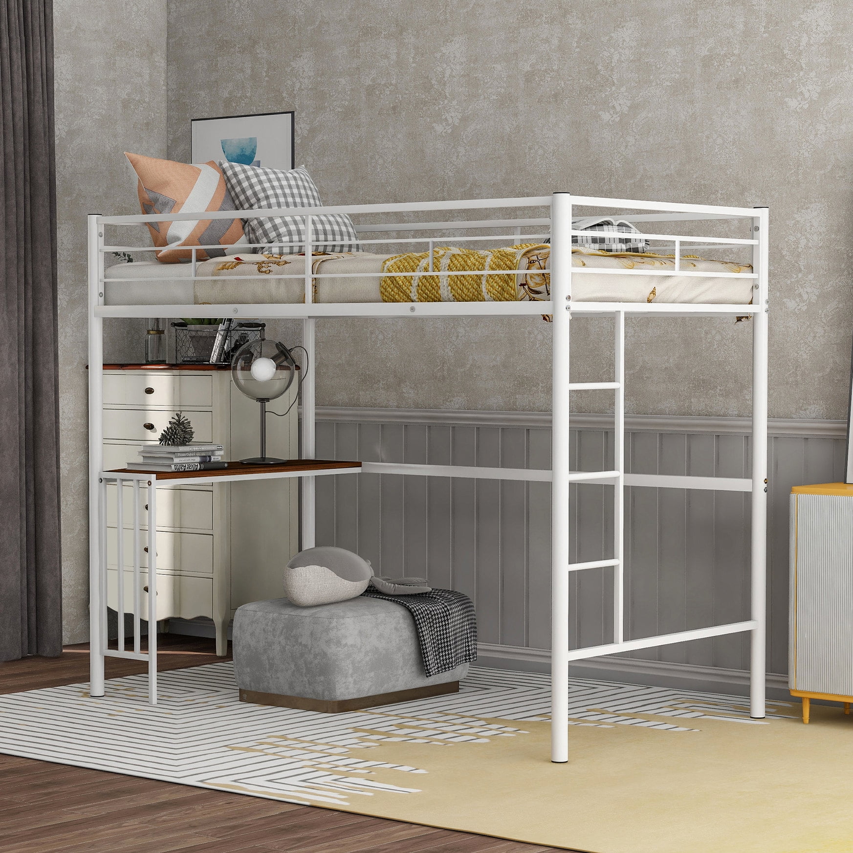 White Metal - Lightweight and Compact - Small Apartment - Easy to ...